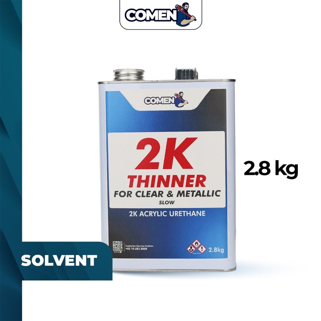 COMEN 2K Thinner 2.8kg Acrylic Urethane Paint Car Automative Motor Polish Slow Thinner Cat ...