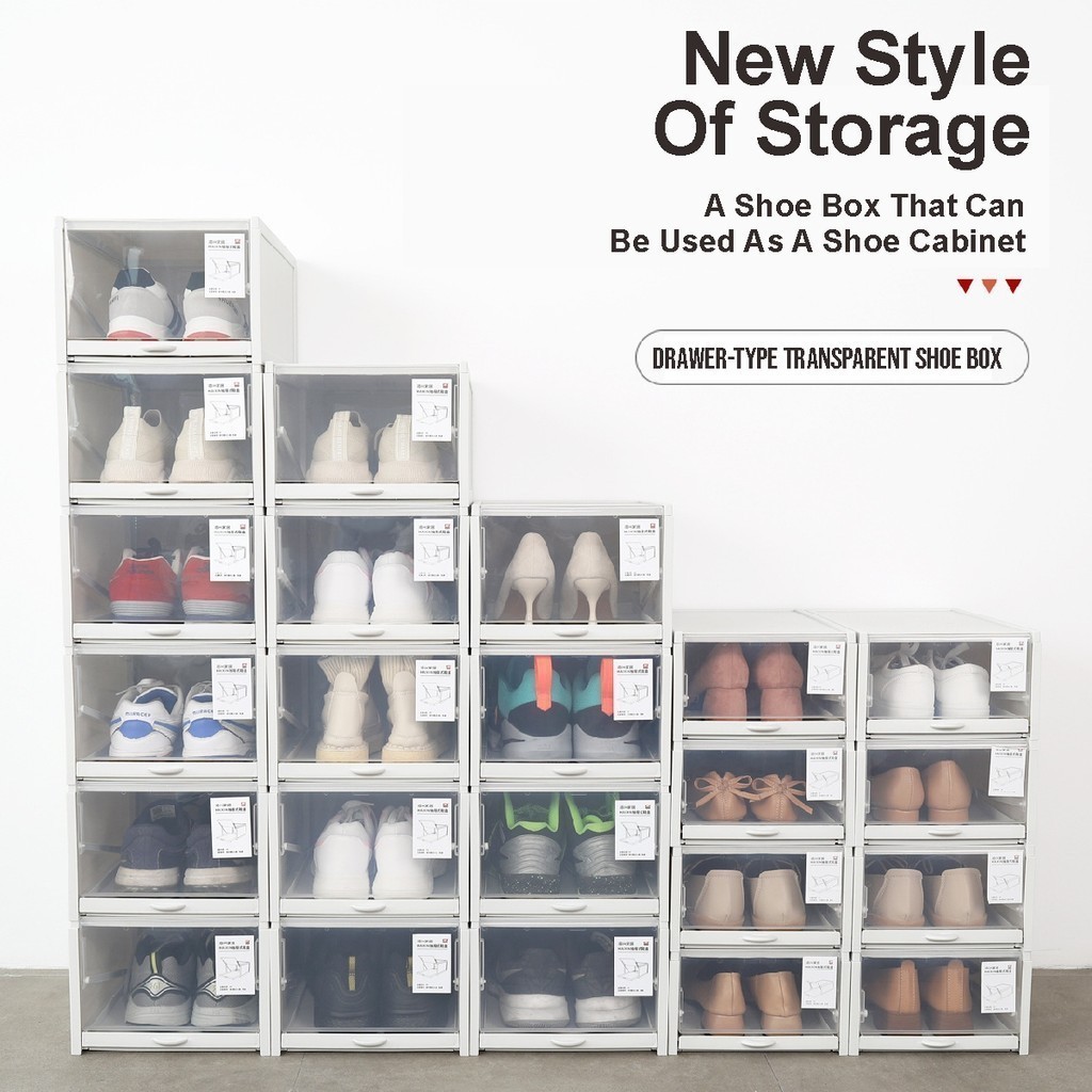 🇸🇬Koala Home🔥3PCS Sliding Shoe Box/Shoe Rack/Transparent Shoe Box ...