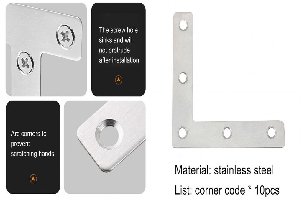 HOT 10Pcs 40/50/60/80mm T Shape/L Shape Corner Bracket Not Easy to Rust ...
