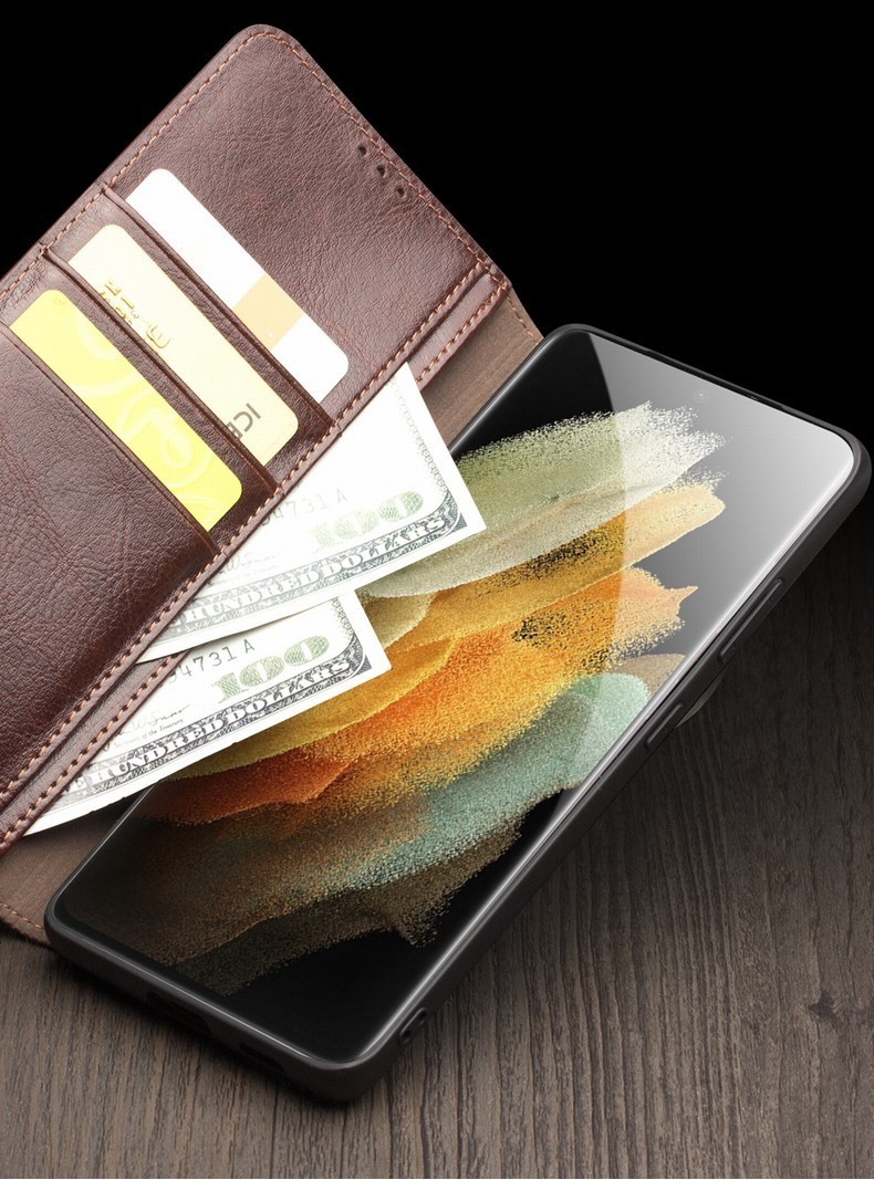 QIALINO Luxury Genuine Leather Phone Cover for Samsung Galaxy S21 S22 ...