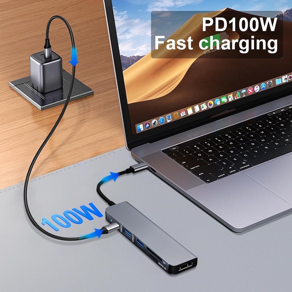 MacBook Adapter Multiport USB C HUB Multiport Adapter usbc dongle mac ...