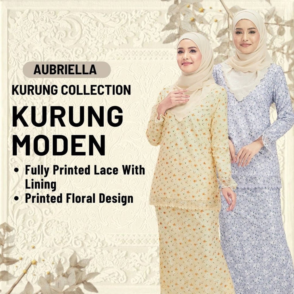 ZOE ARISSA baju raya HAJI 2024 viral Printed Floral Lace Aubriella ...