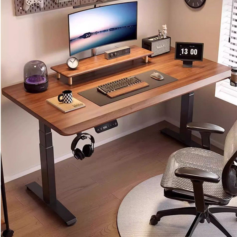 Solid Wood Electric Lifting Table Intelligent Workbench Office Desk ...