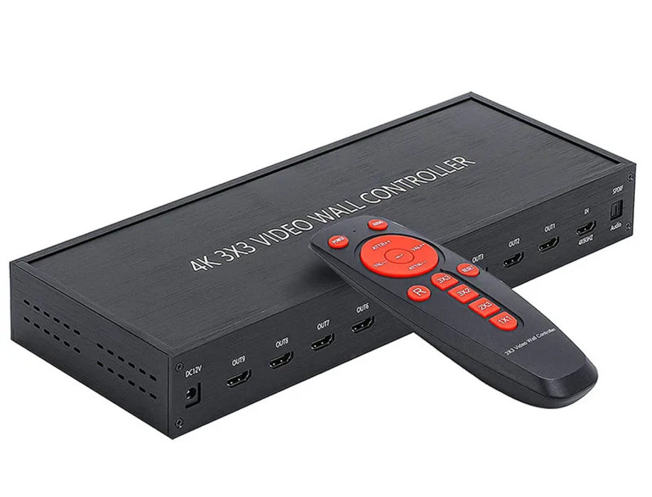 4K 3x3 HDMI Video Wall Controller 9 TV Splicing Box 2x2 1x3 1x4 2x3 ...