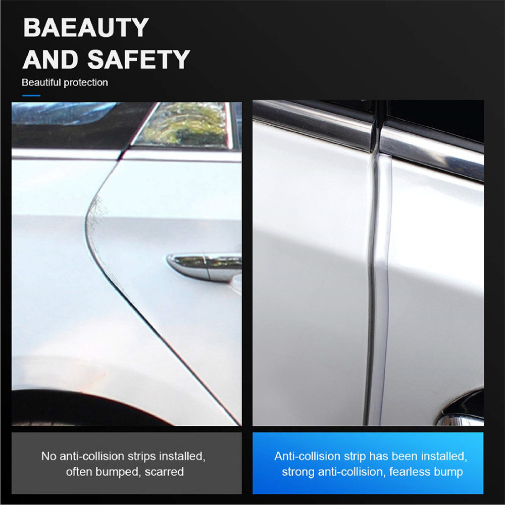 New 5m Universal Car Door Edge Guards Clear Rubber Seal Protector U ...