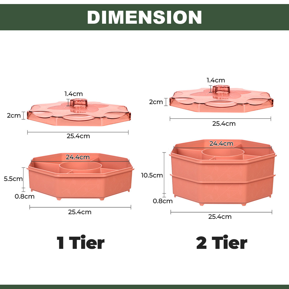 [2 Sizes] Innohut High Tea Dessert Tray Stackable Dulang Kuih Raya ...