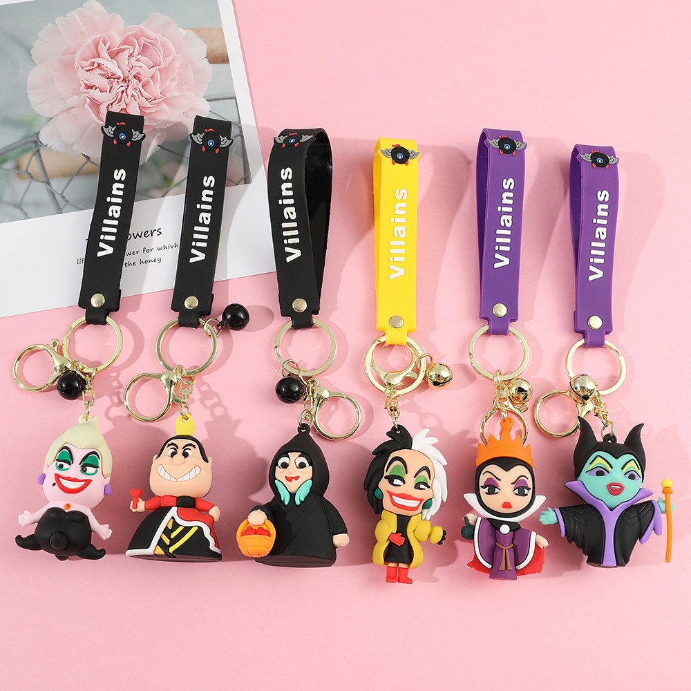 Disney Villains Keychains Ursula Cruella Maleficent Wicked Witch Anime ...
