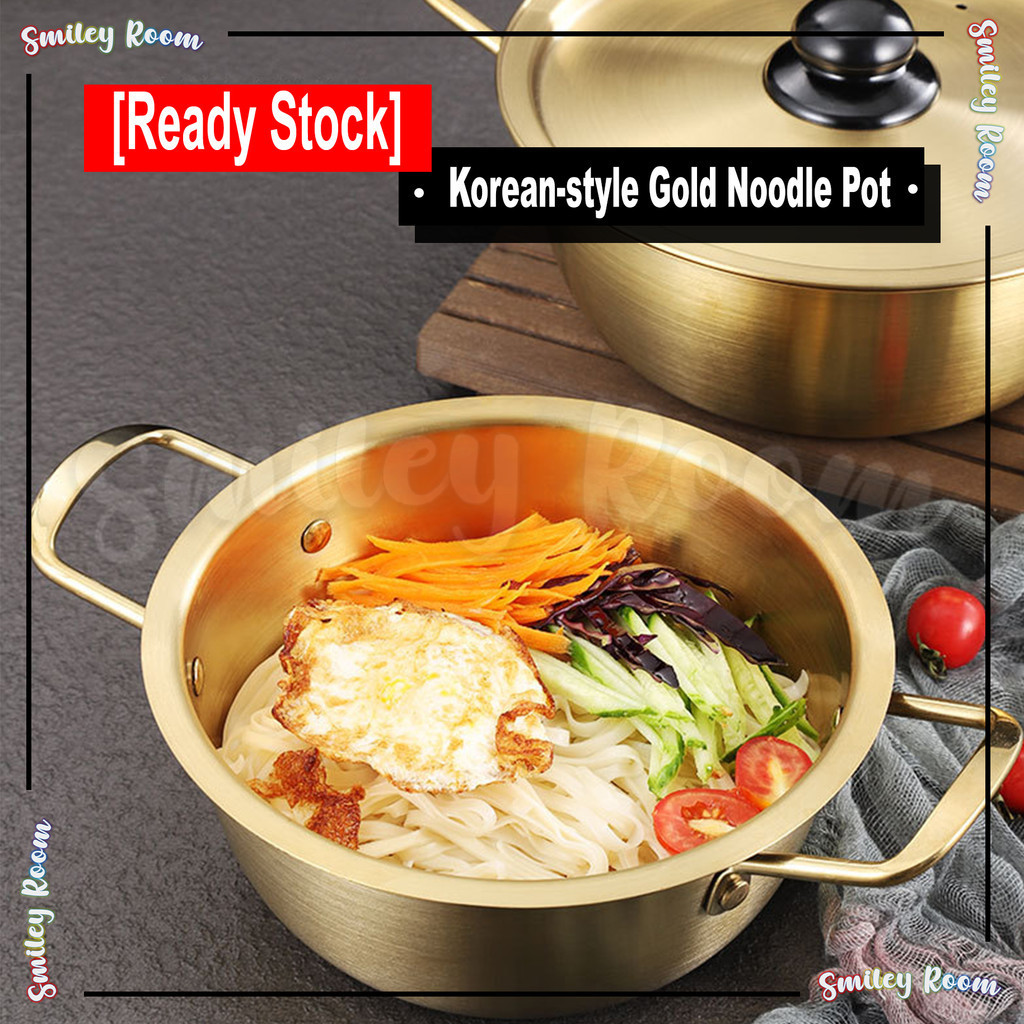 Korean-style Gold Noodle Pot 韩式双耳面锅 Periuk Mee Korea Emas | Shopee ...
