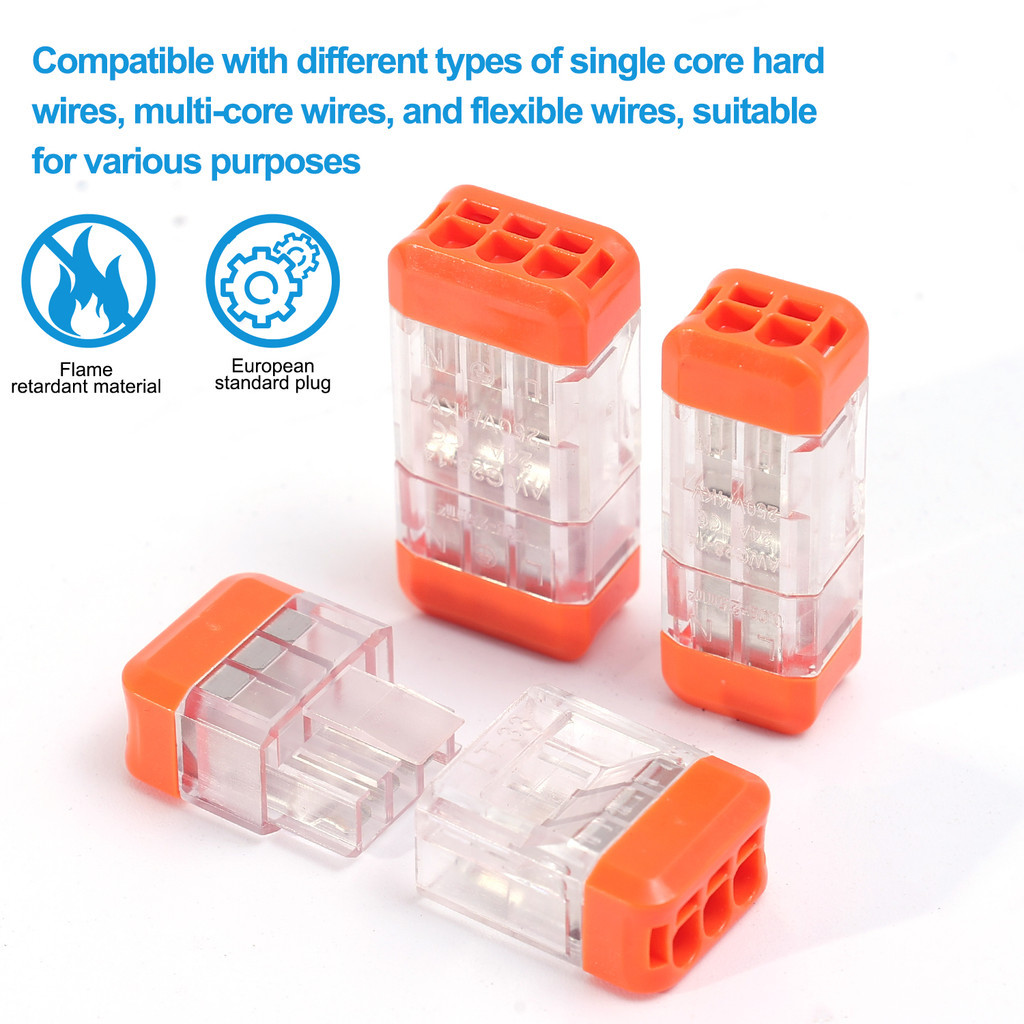 Universal Quick Wire Connectors Compact Splicing Wiring Cable Connector ...