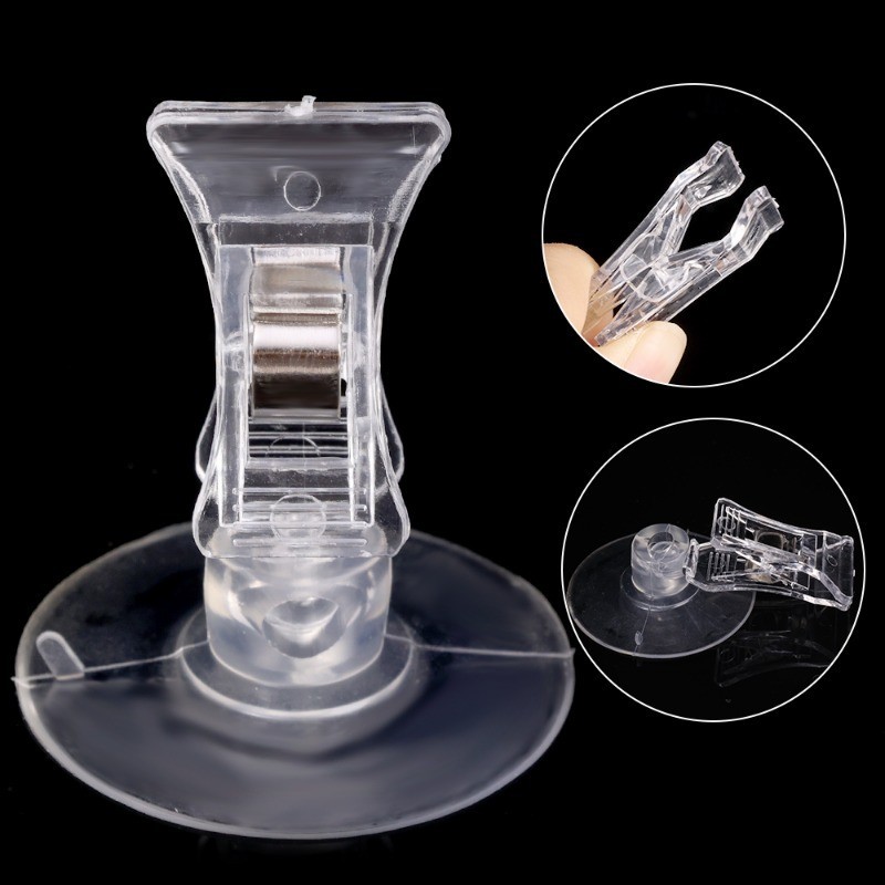 1Pc Round Transparent Plastic Suction Cup Clip Name Cards Merchandise ...
