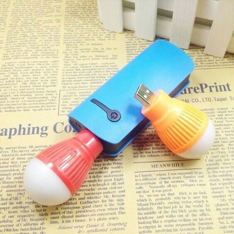 USB Multicolor LED Emergency Bulb Portable Lantern Camping Lamp Mini ...