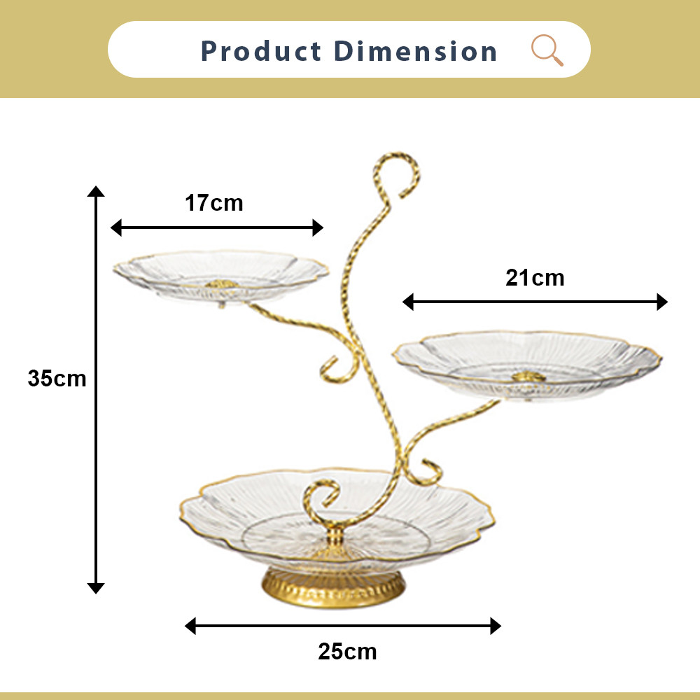 [3 Tier] Encora Luxury Dessert Plate Dulang Kuih Raya Pastry Serving ...