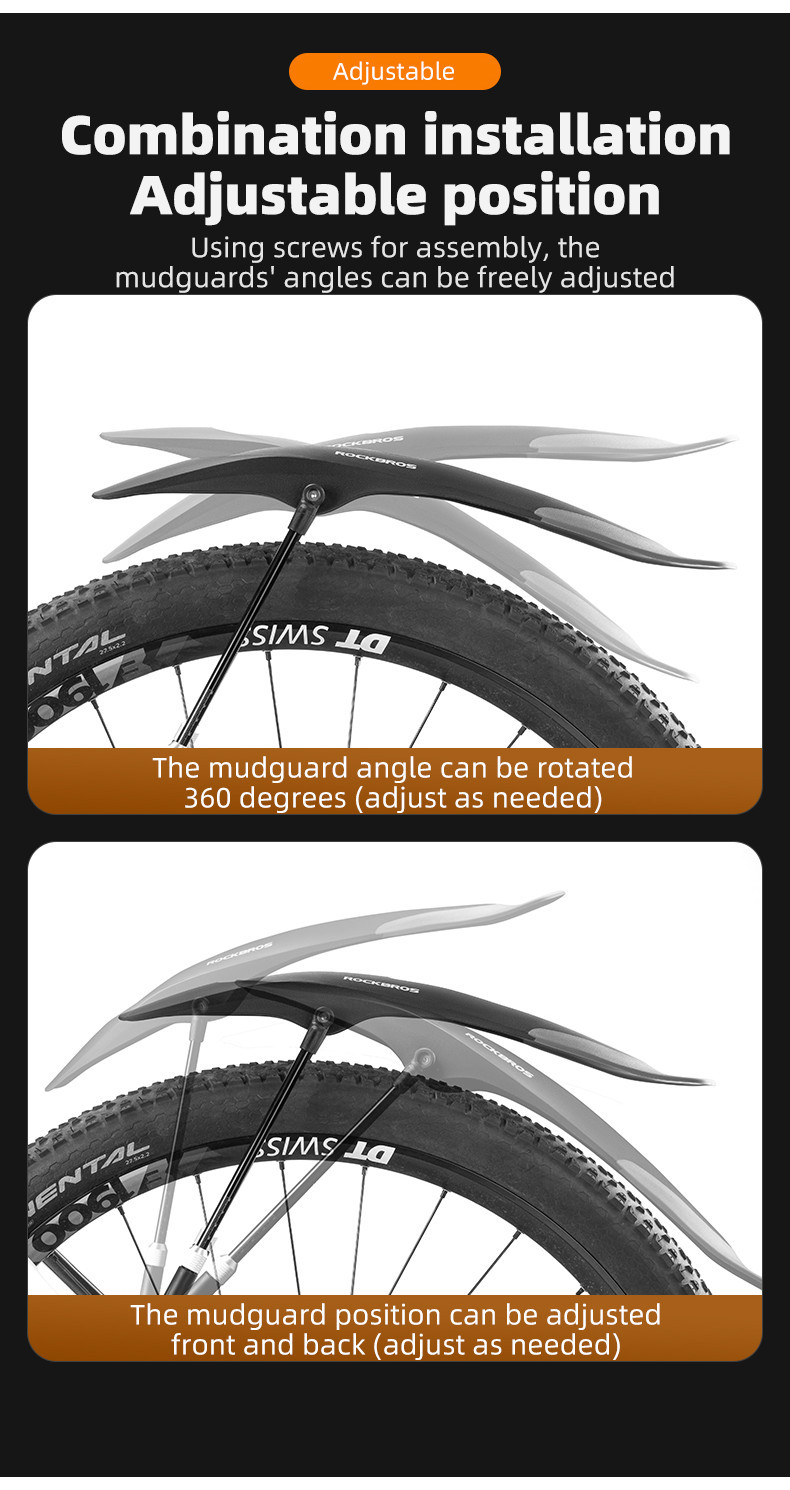 【3-day Delivery】ROCKBROS Mountain Bike Fender Removable Quick Release ...