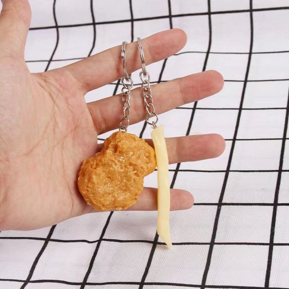 Simulation Food Keychain French Fries Keyring Fried Chicken Legs ...