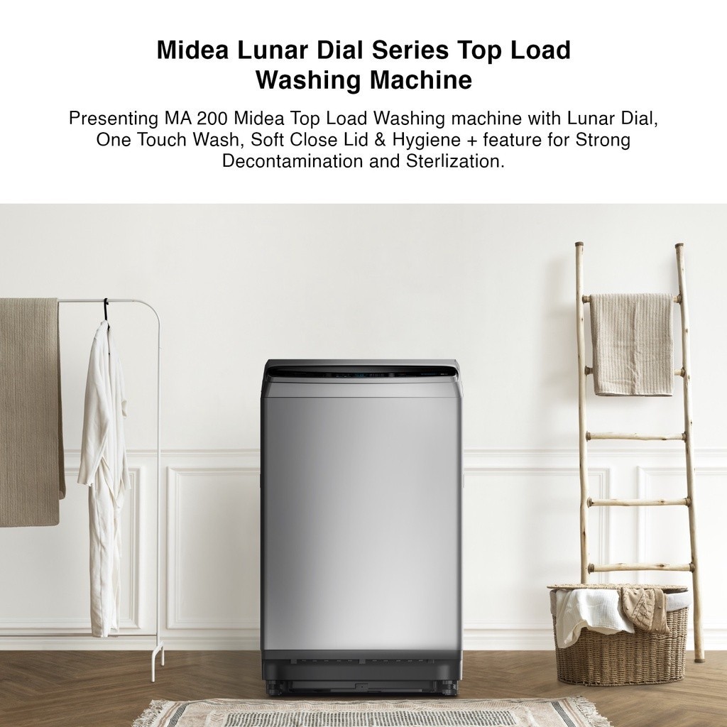 [DISCON] Midea MA200W85 Grey Top Load Washing Machine, 8.5kg, Water ...