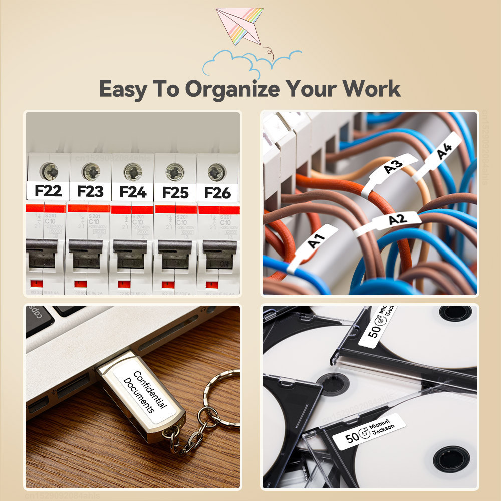 Inkless Thermal Printer P12 Portable Label Printer Bluetooth Wireless ...