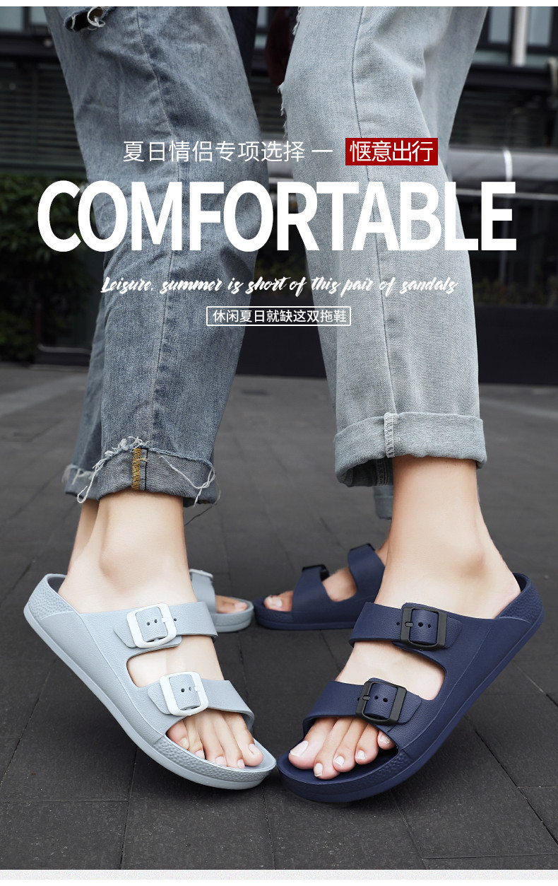 Ultralight Unisex Double Buckle Flat Sandals Size 36-45 Outdoor ...