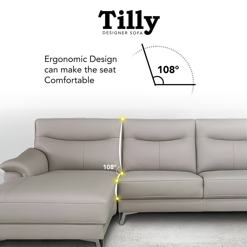 [INNDESIGN.SG] TILLY 8.7FT 3 Seater PVC L Shape Sofa / Designer Sofa ...