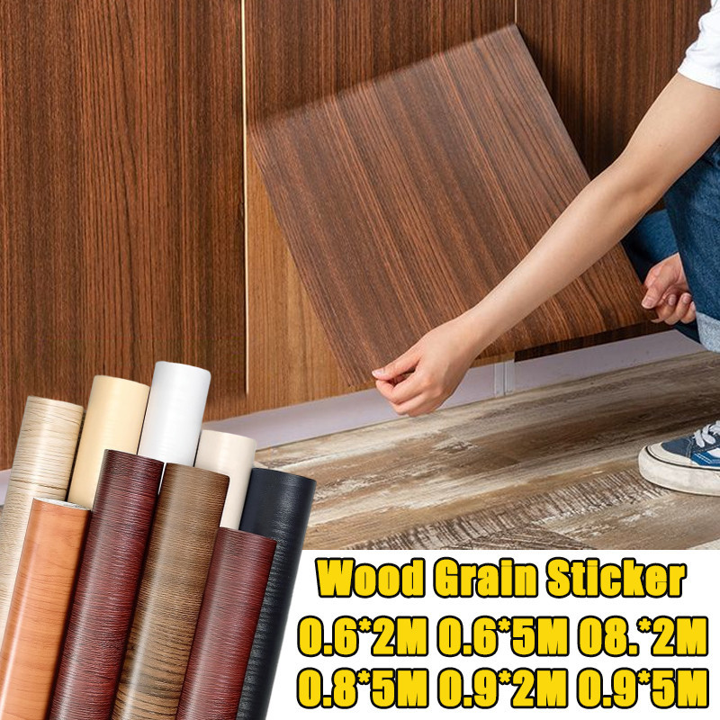 Wood Grain Wallpaper Kitchen Sticker PVC Wallpaper Self Adhesive Wood ...