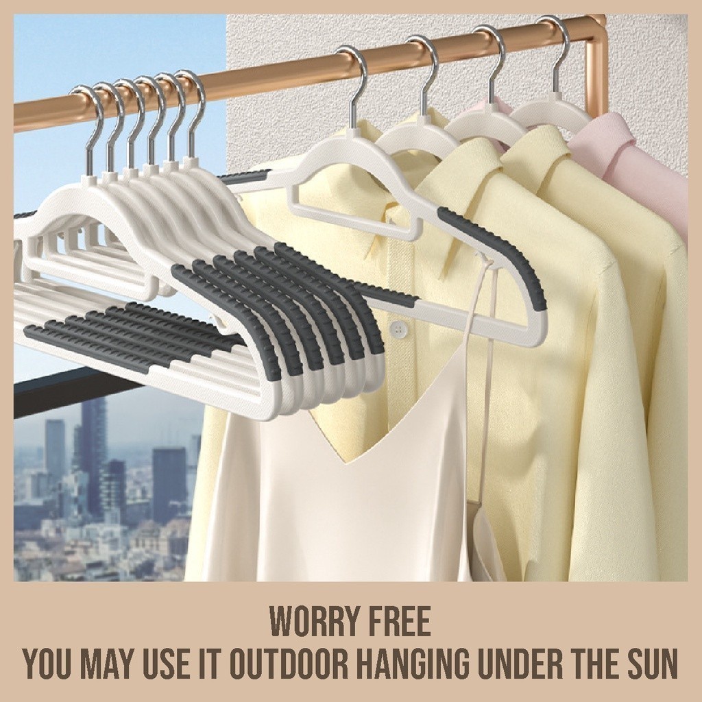 🇸🇬Koala Home🔥10pcs Hanger Clothes Set Anti-Slip Hangers Wardrobe Closet ...