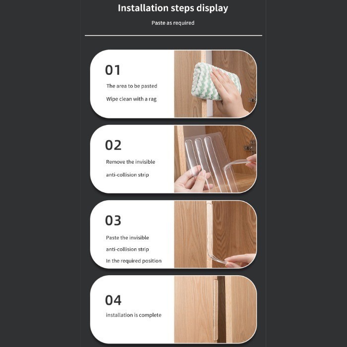 HOME Clear Soft Silica Gel Baby Protection Anti-collision Door Sticker ...