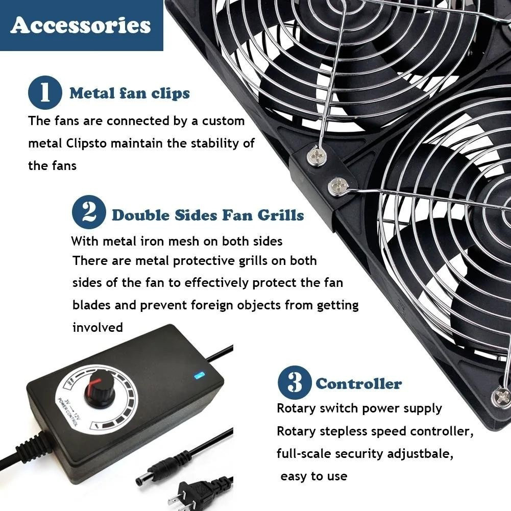 DC Solar Air Fan Mini Exhaust Fan 12CM High Speed DC 12V 220V Btc ...