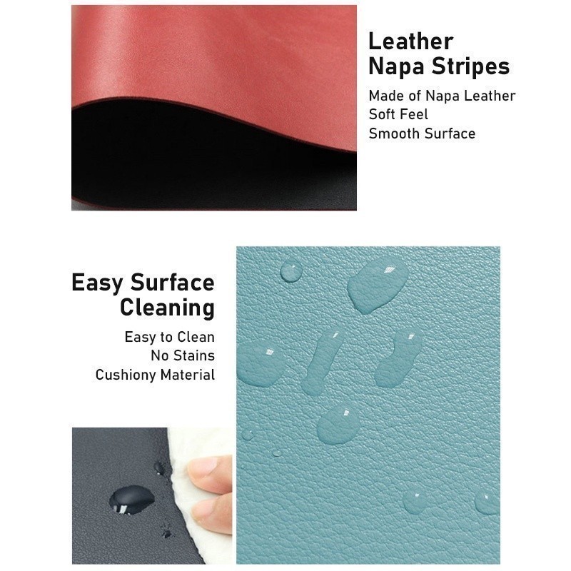 🇸🇬Koala Home🔥Waterproof Leather Desk Mouse Pad - Large Desktop Table ...