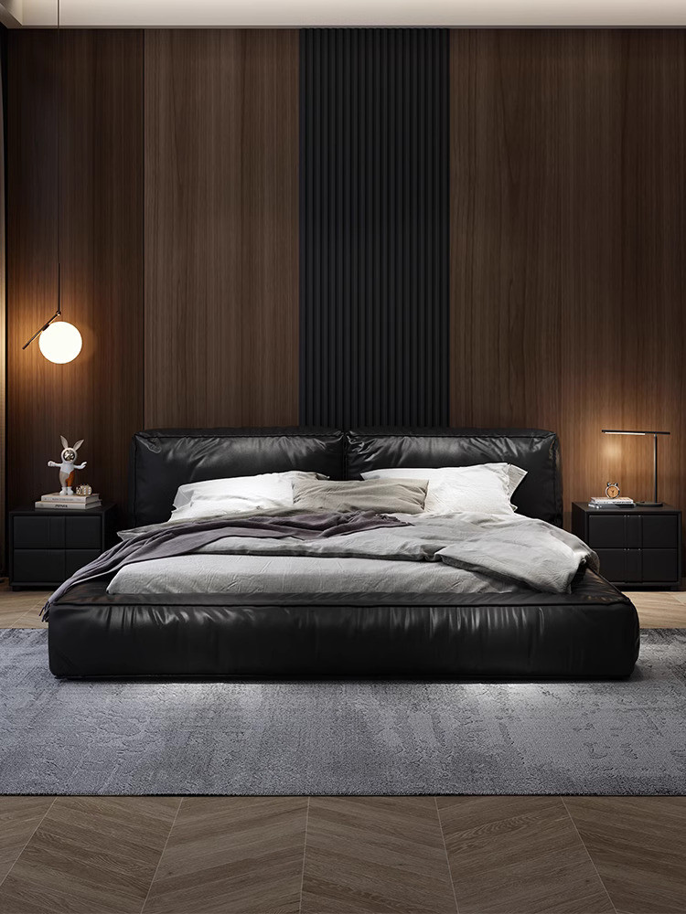 Wedding 1.8-meter Famous Double Italian Style Leather Modern Internet ...