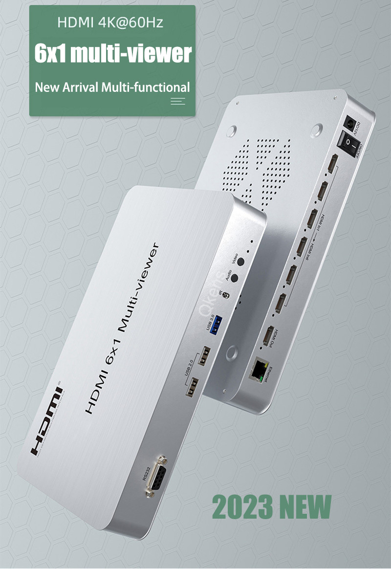 6x1 HDMI KVM Multi Viewer 3 5 6 in 1 Out Channel Video Multiplexer ...