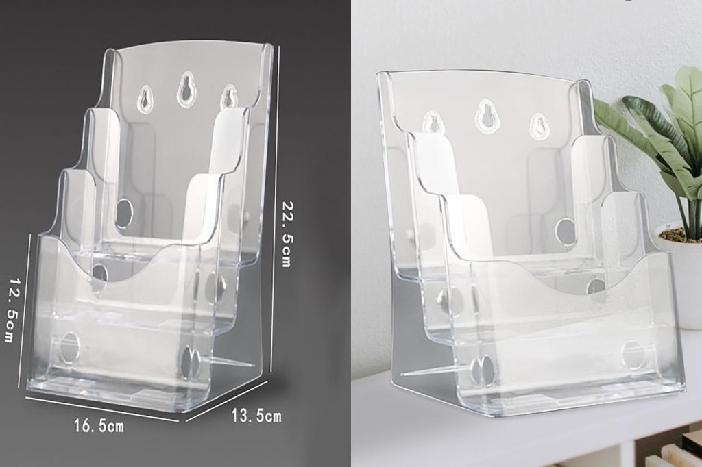 oc A4 Brochure Display Stand Clear Acrylic Brochure Holder 3-tier ...
