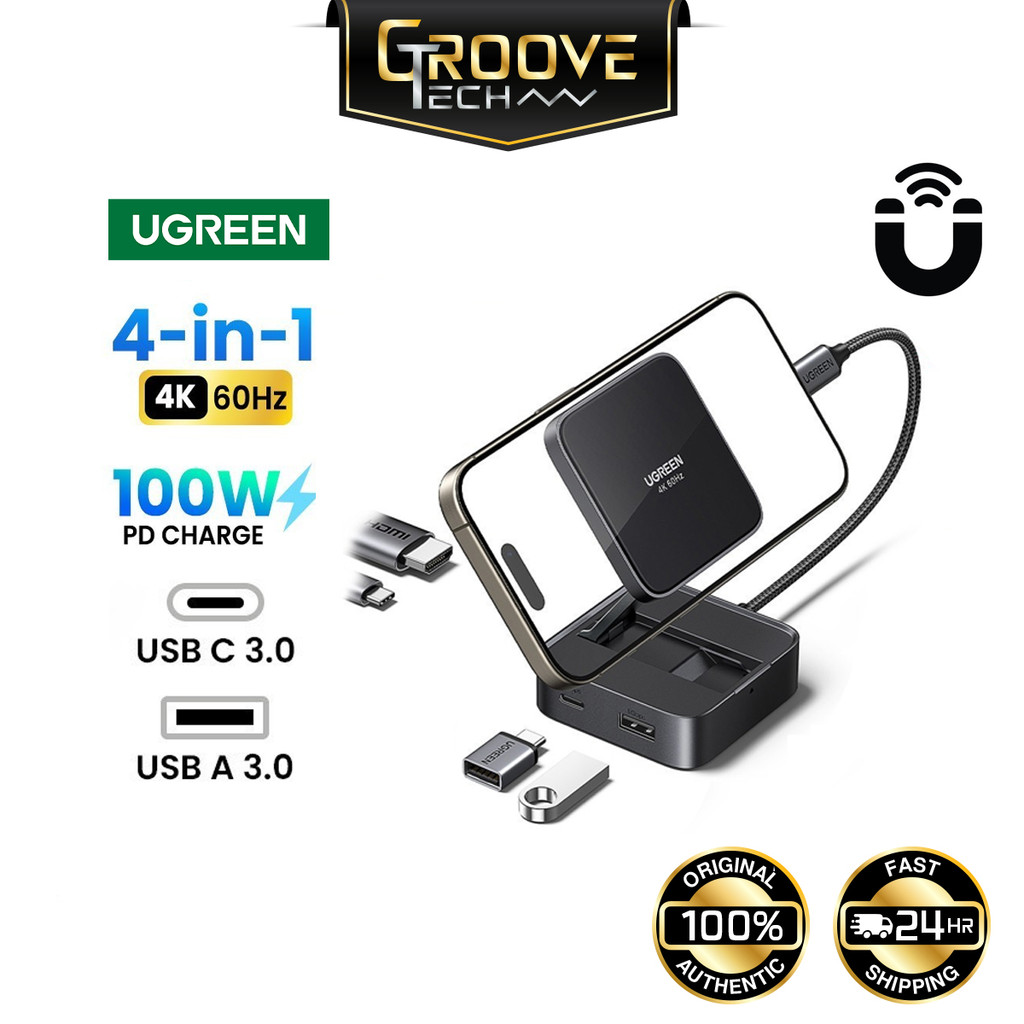 UGREEN 4 IN 1 USB C Hub Foldable 4K 60Hz HDMI Display Magnet Holder ...