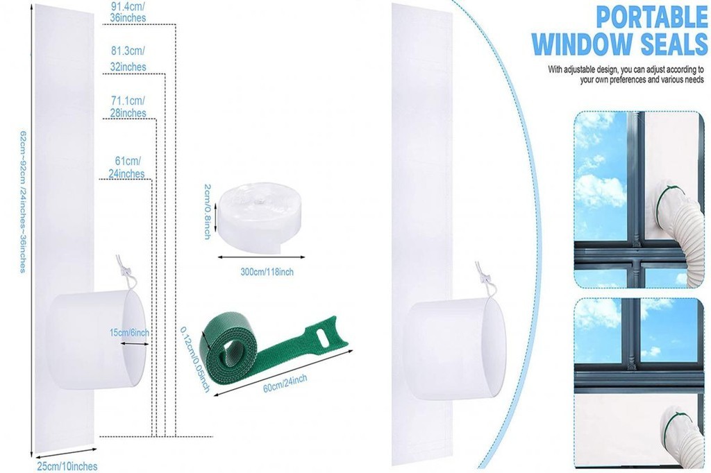 [LV] Window Seal Kit with Fastening Strap Drawstring Easy to Install ...