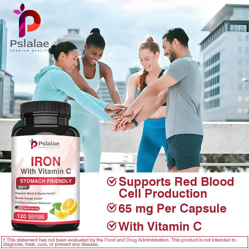 Iron 65 mg - with Vitamin C - Highly Absorbable - For Iron Deficiency ...