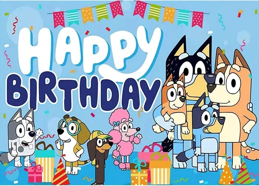 Bluey Birthday Backdrop For Photography Baby Shower Bingo Background ...