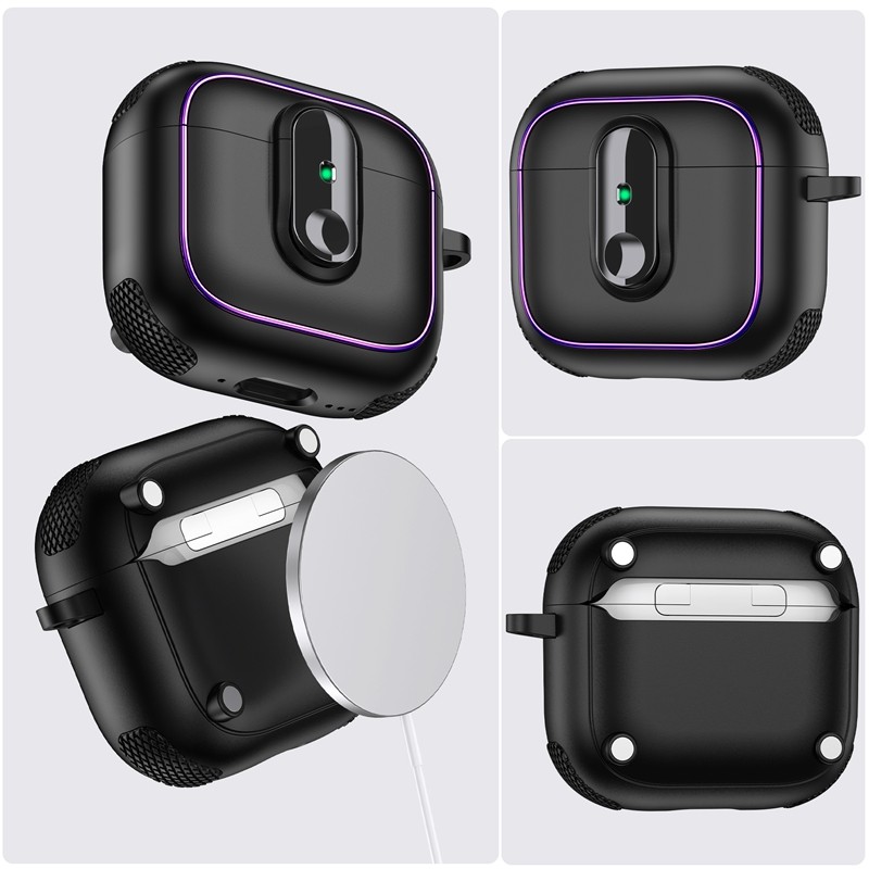 Magnet Attraction Armor Shockproof Case For AirPods 4 ANC Double Color ...