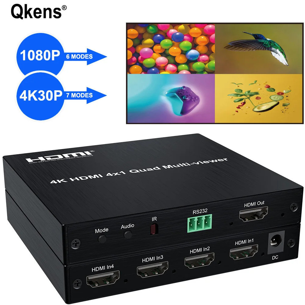 4k HDMI Quad Multi-viewer 4x1 1080P 60Hz Multi Screen Segmentation HDMI ...