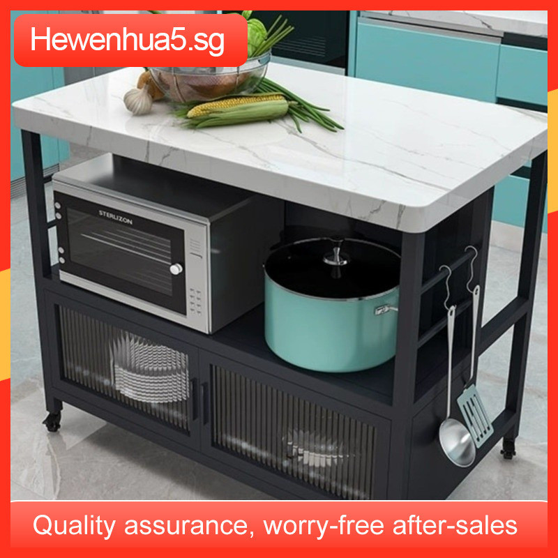 Movable Cupboard Table Kitchen Island Marble Dining Integrated Cabinet ...