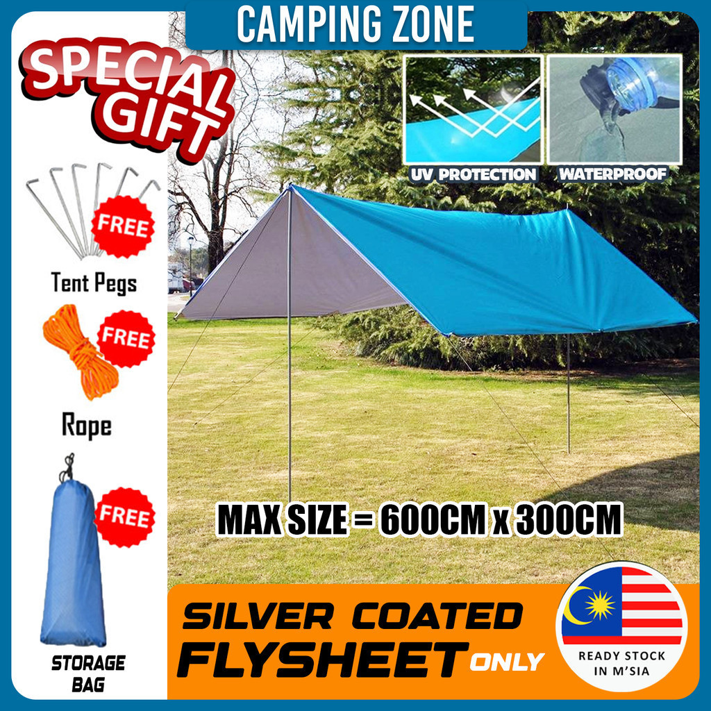 Multipurpose Flysheet Rainproof Waterproof Groundsheet Camping Tarp ...