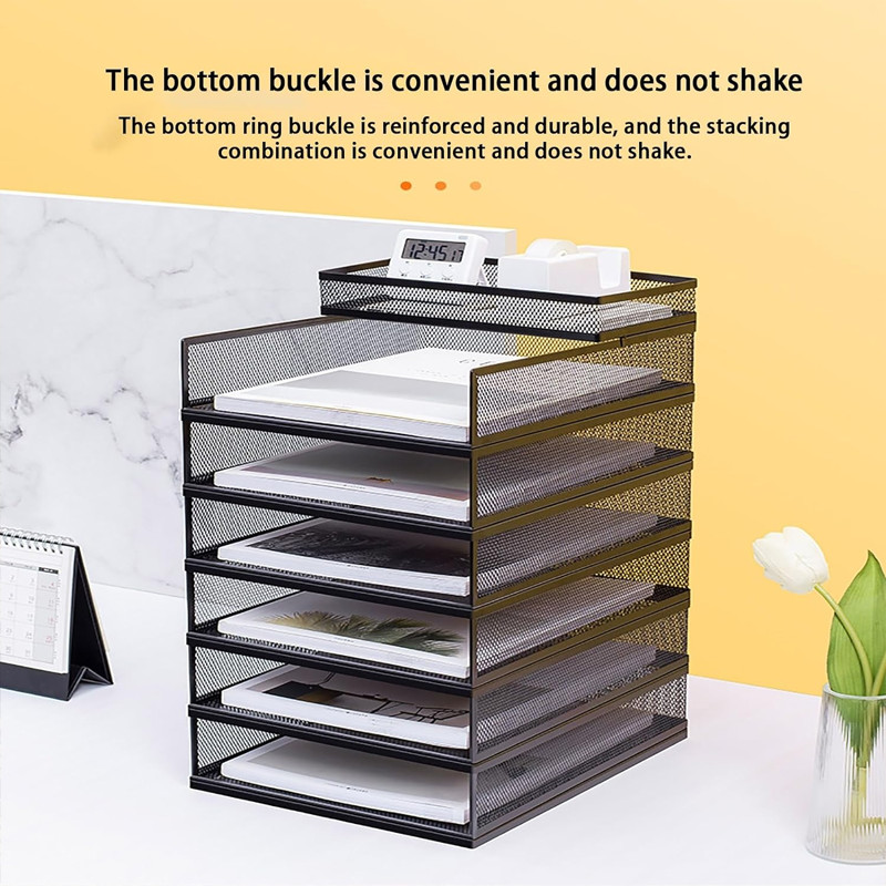 Office File Box Desktop A3A4 Document Organizer Stackable Laminated ...