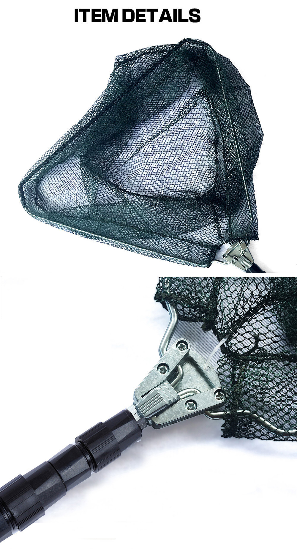 New 1.5m/ 1.7m/ 2.1m Foldable Fishing Net Aluminum Alloy Fishing ...