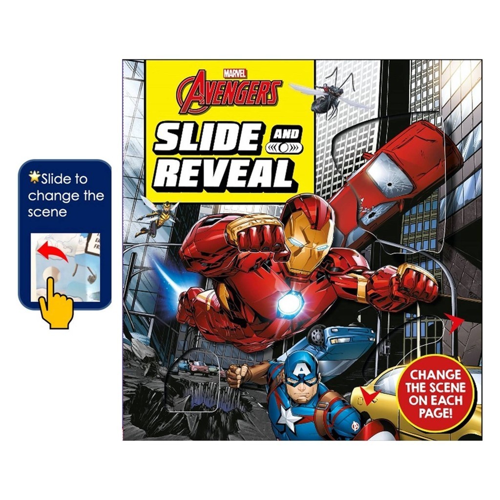 Marvel Avengers Slide & Reveal Board Book For Kids With Moving Action ...