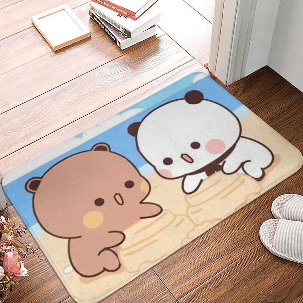 Mocha Mochi Peach Cat Non-slip Doormat Kitchen Mat Peach And Goma Mochi ...