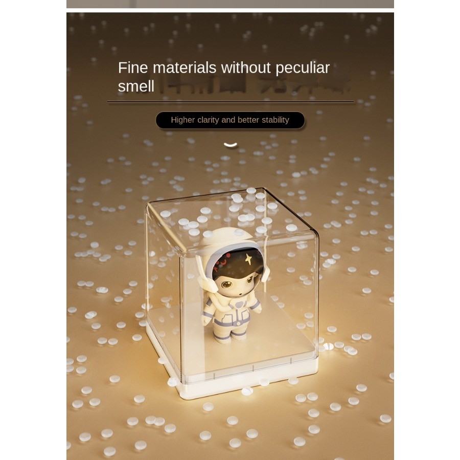 Small Acrylic Doll Storage Box Stackable Popmart Display Box Figurine ...