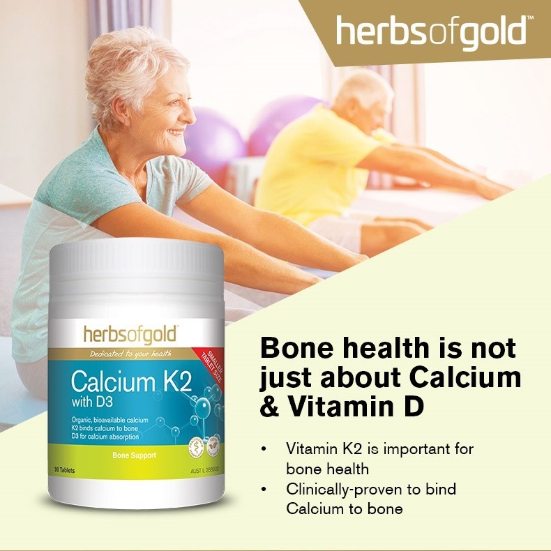 Herbs of Gold Calcium K2 with D3 90s (EXP 12-2025 / 03-2028) - Healthy ...