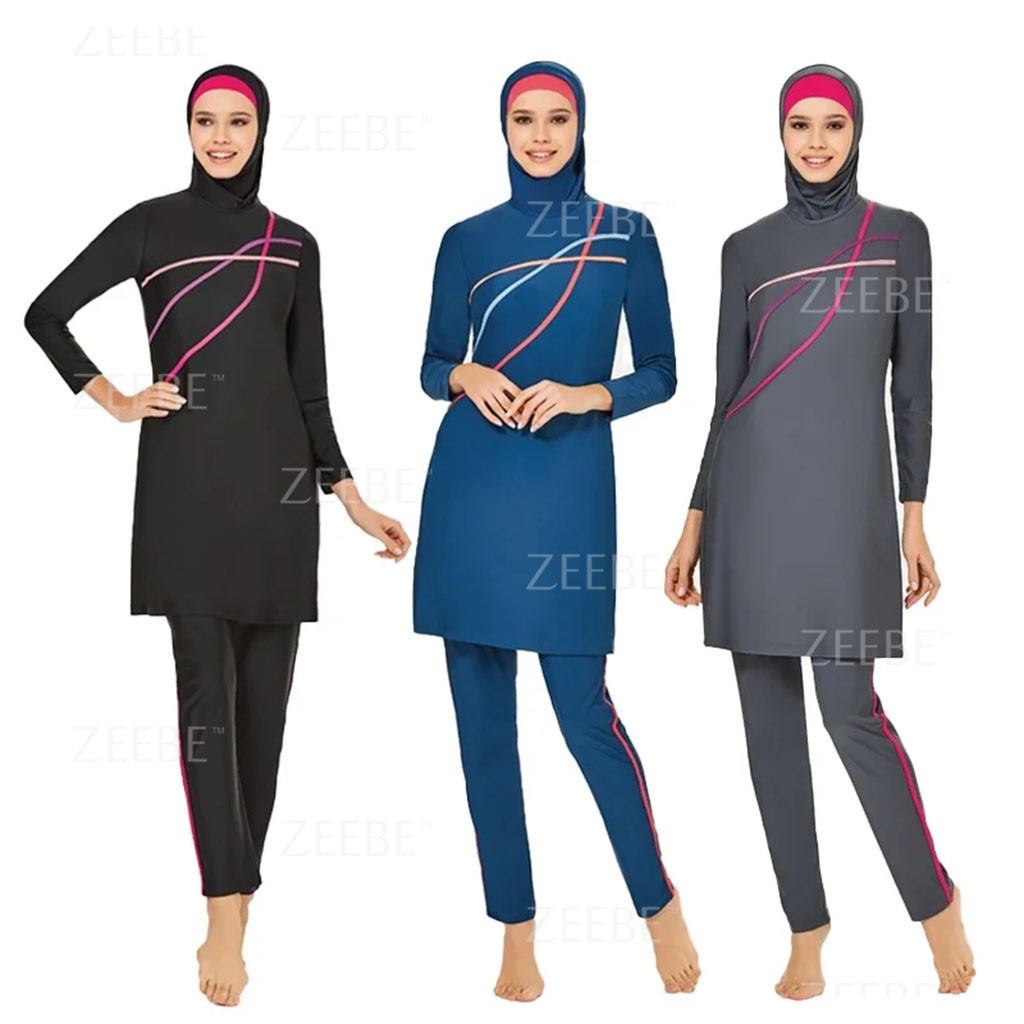 ZEEBE Women Muslim Swimsuit Ladies Islamic Muslimah Swim Wear Hijab ...