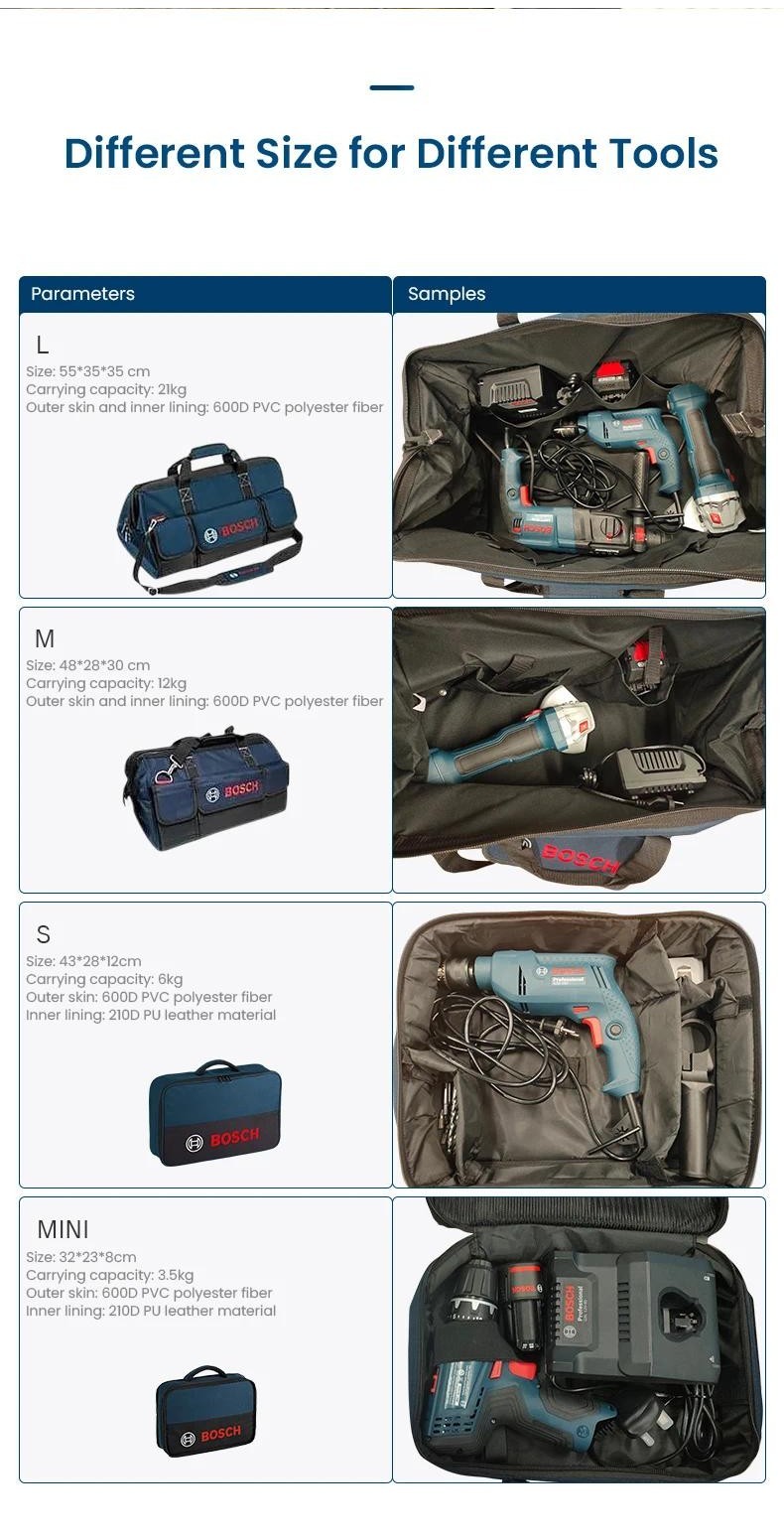 Bosch Tool Bag 4 Size Mini/S/M/L Tools Storage Organizer Bag Work Bag ...