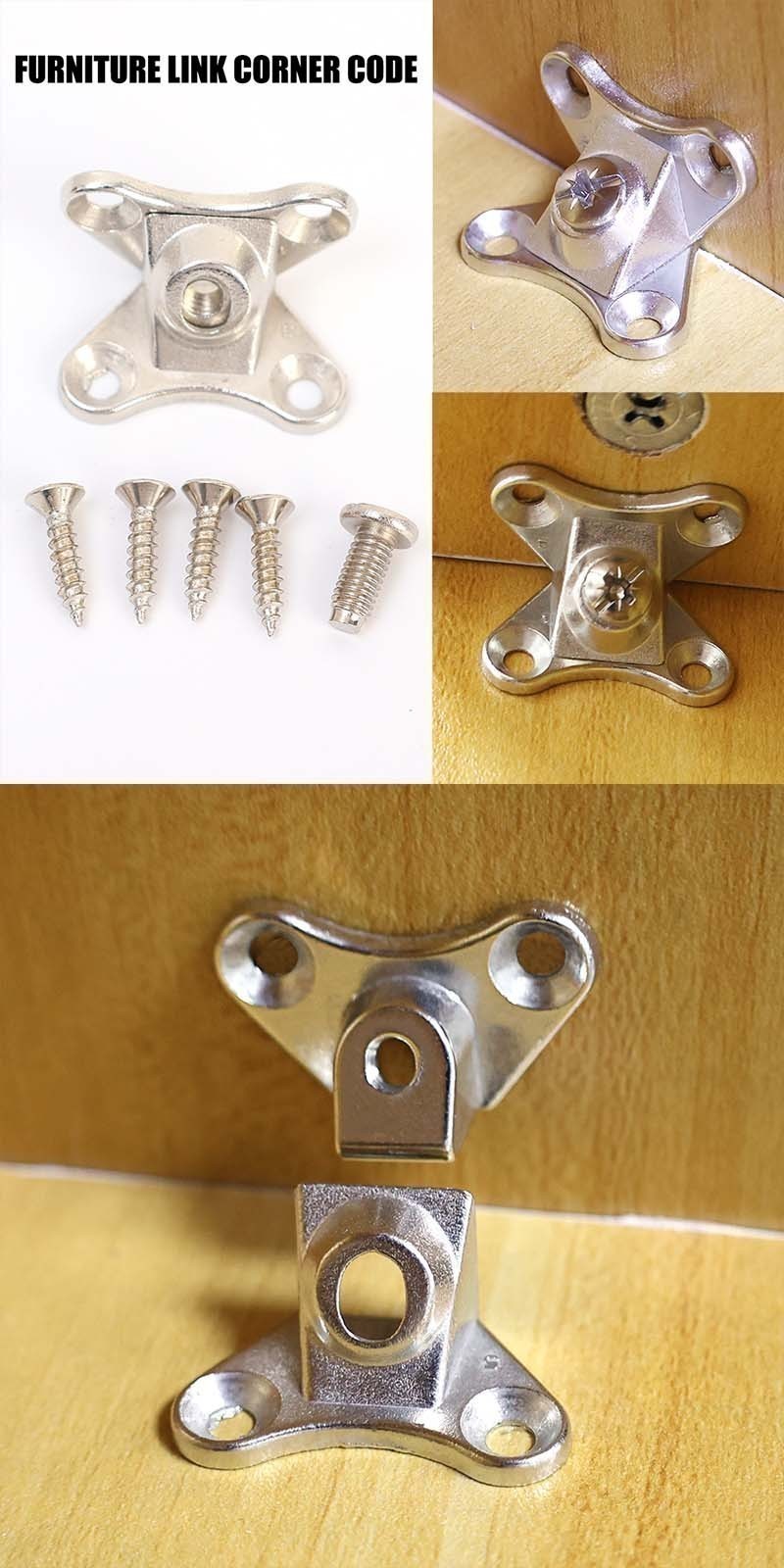 10 Sets Wood Furniture Black Metal Fixed Joint - L Shaped Bracket ...