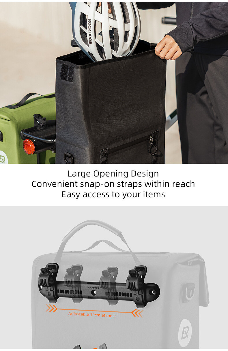 ROCKBROS Bicycle Pannier Bags Waterproof Big Capacity Long Distance ...