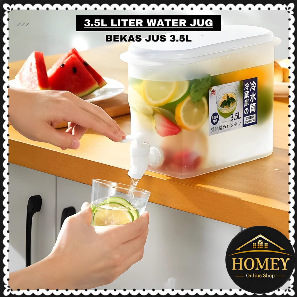 3.5L Water Jug Faucet Jug Refrigerator Plastic Drinks Beverage ...