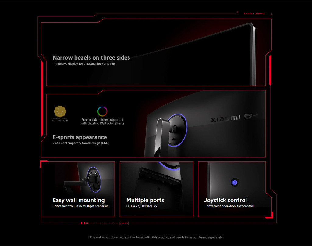 Xiaomi Curved Gaming Monitor G34i | Shopee Singapore